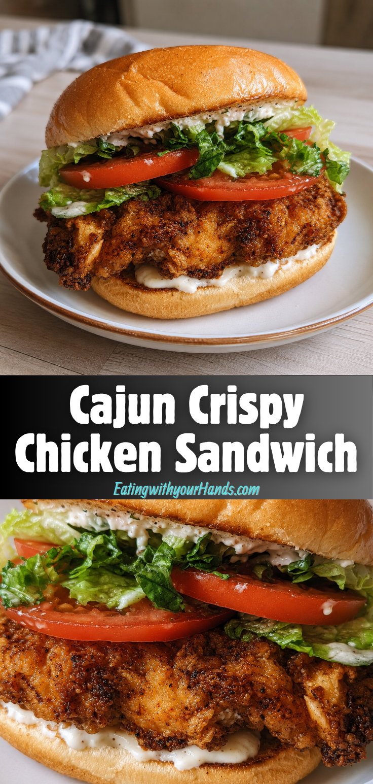 Cajun Crispy Chicken Sandwich Recipe - EatingwithYourHands.Com