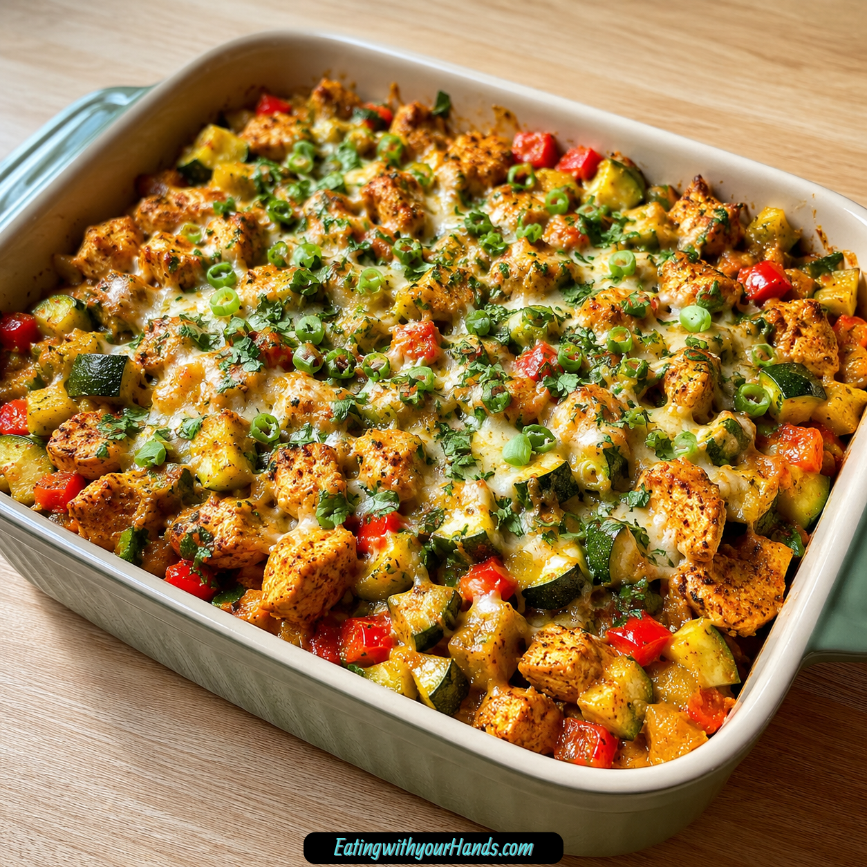 Tex Mex Chicken and Zucchini - EatingwithYourHands.Com