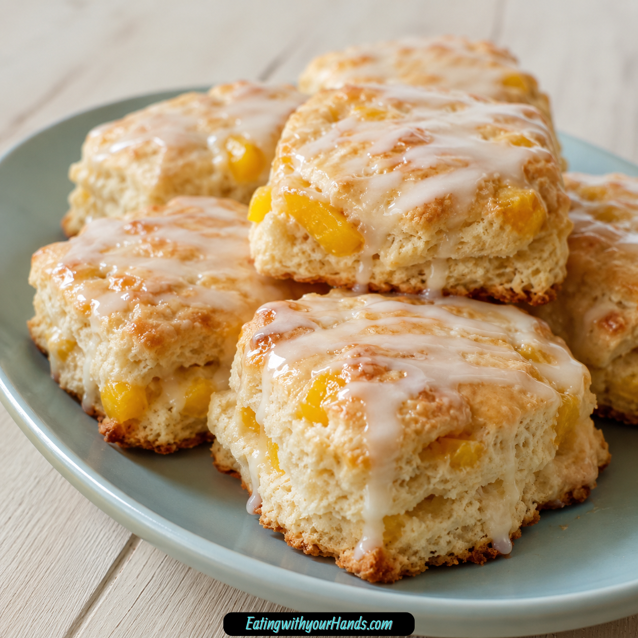 Peach Butter Swim Biscuits - EatingwithYourHands.Com