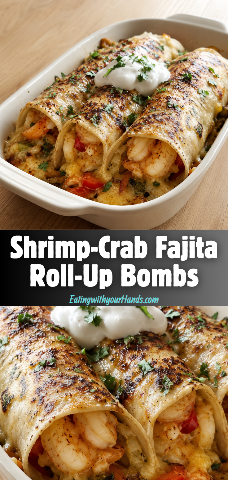 Shrimp-Crab Fajita Roll-Up Bombs - EatingwithYourHands.Com